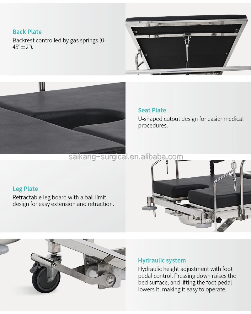 A98-6 SAIKANG Hospital Gynecology Transport Trolley 4 Function Manual ...