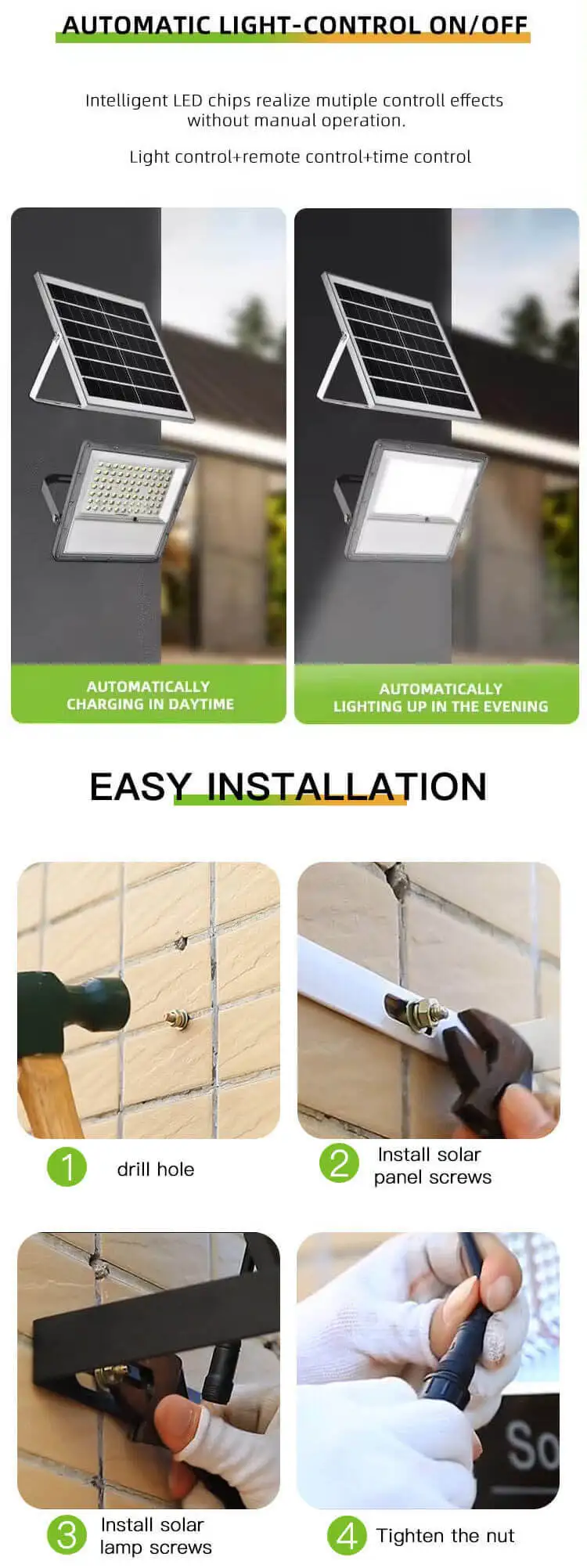 100w 200w 300w 400w Aluminum Body Solar Flood Lights Outdoor - Buy ...