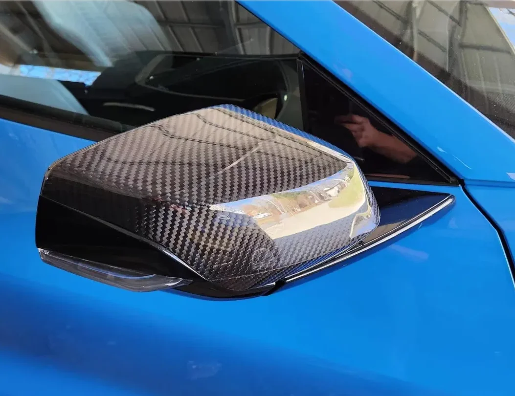 Chevrolet Corvette C8 Rear View Mirror Cover - Dry Carbon Fiber