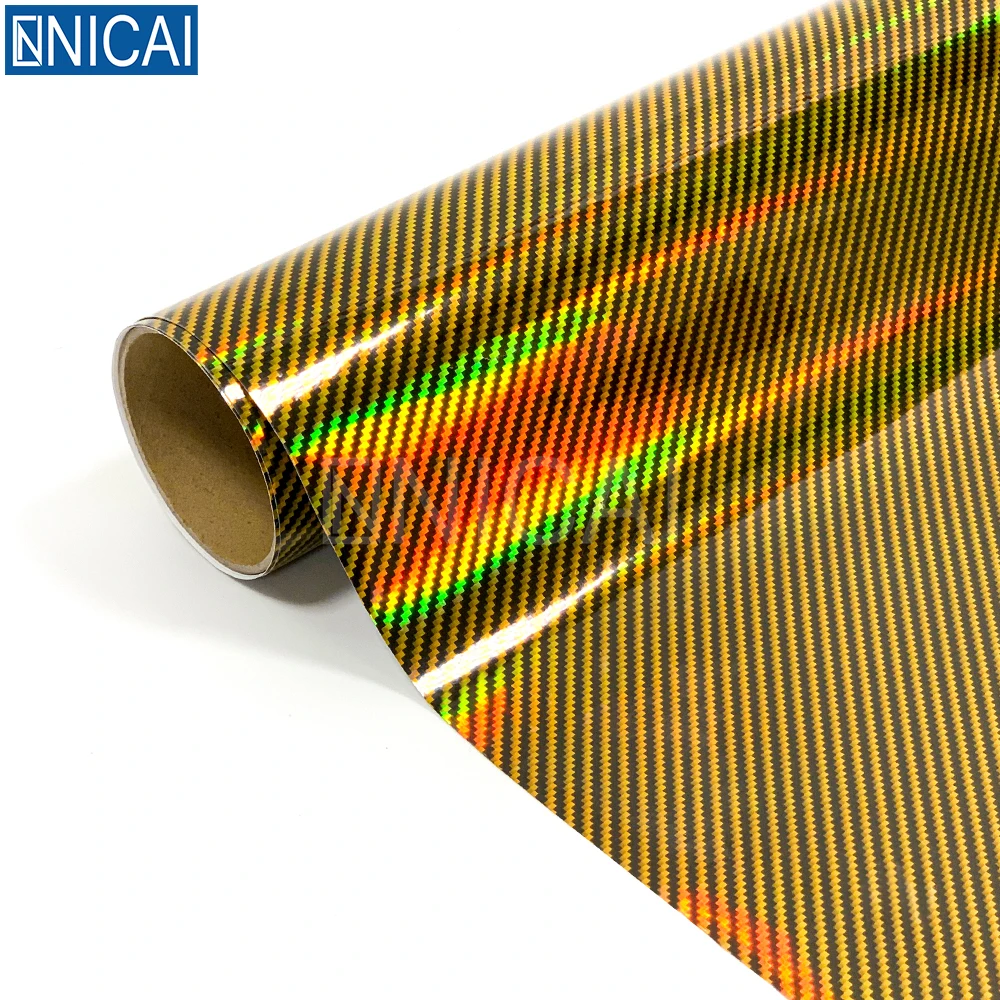 Factory Car Vinyl Wrap 2d Rainbow Laser Carbon Fiber Holographic Film ...