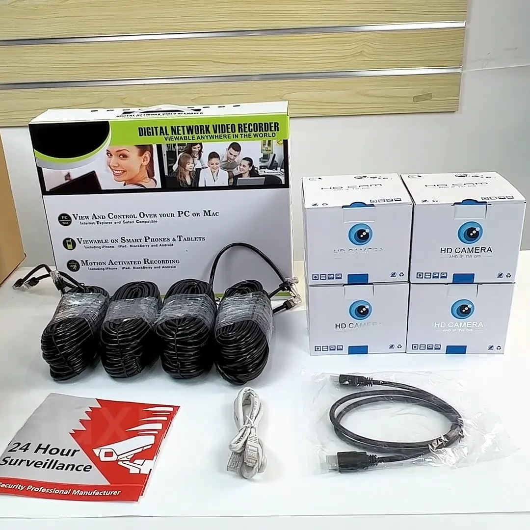 4ch 5mp Indoor/outdoor Security Ip Camera System Alarm App Push Vandal ...