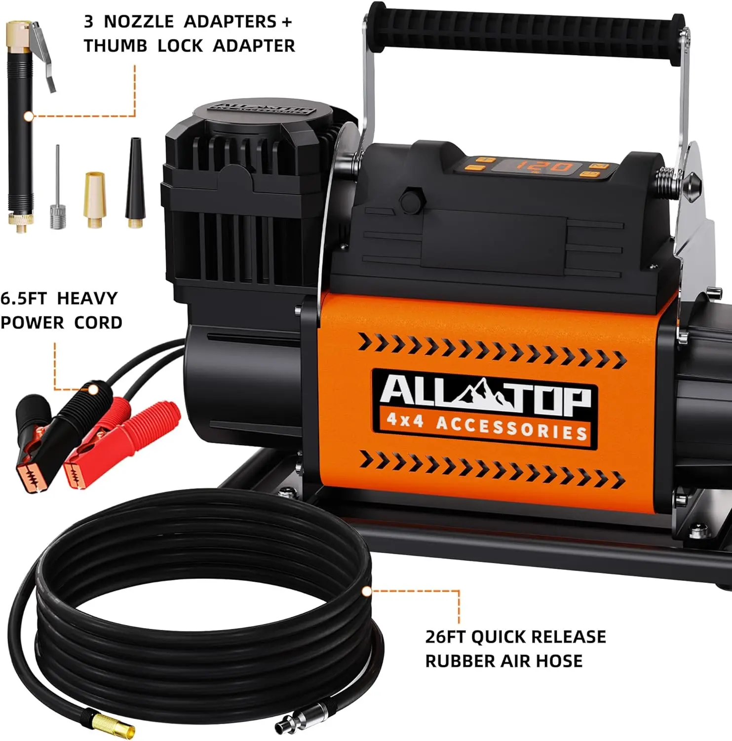 All-top 12v Air Compressor W/lcd Control Panel To Preset Target ...