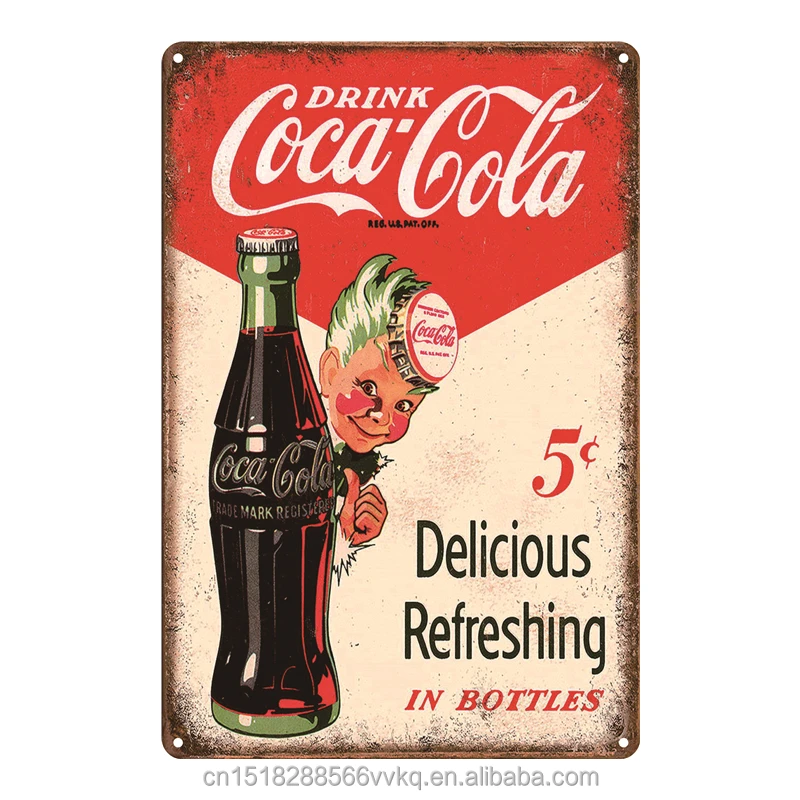 Shabby Chic Cola Retro Tin Signs - Vintage Metal Posters
