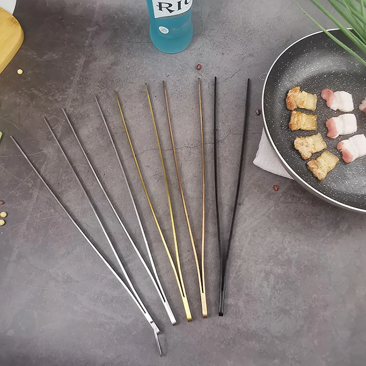 Metal Culinary Garnish Chef Plating Cooking Pliers Food Tongs Long 12 ...