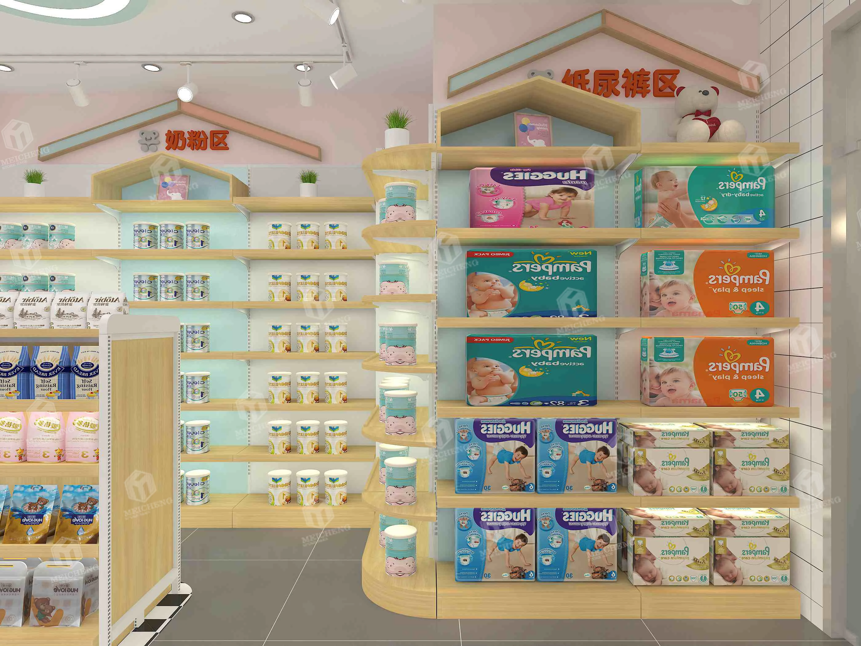 Meicheng Baby Shoes Display Stand 3d Layout Baby Shop Clothes Store ...