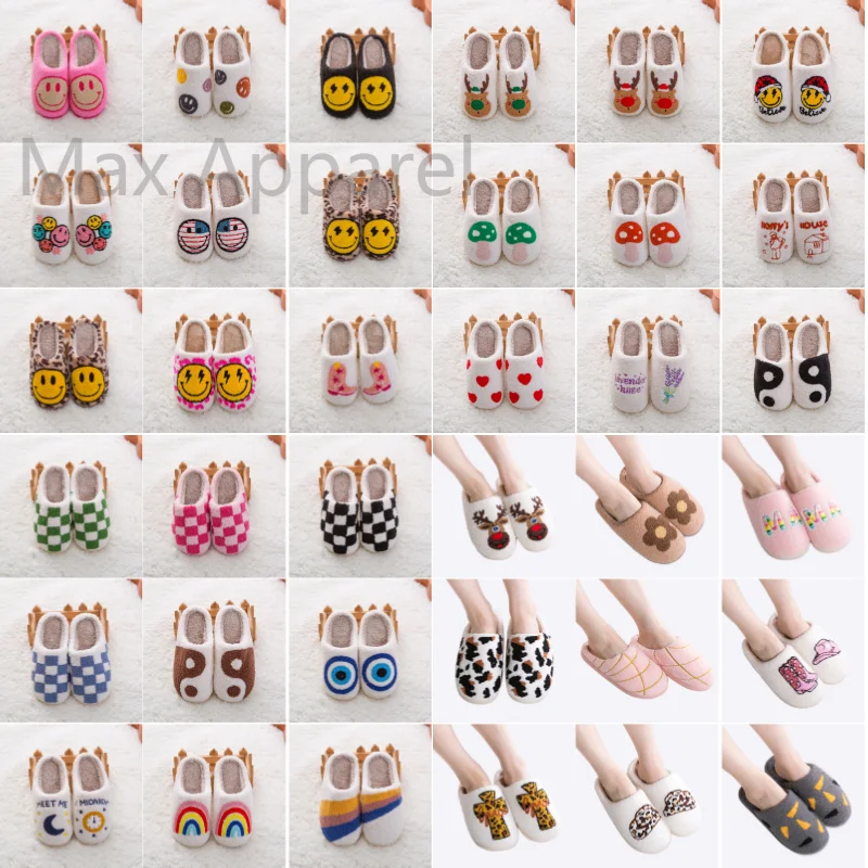Slippers Teady Sole Wellness Plaid Cotton Tpr Smile Concha Embroidered ...