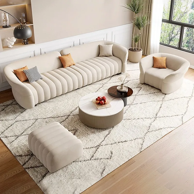 Modern Simple Three-seat Italian Style Sofa Light Luxury Cloud ...