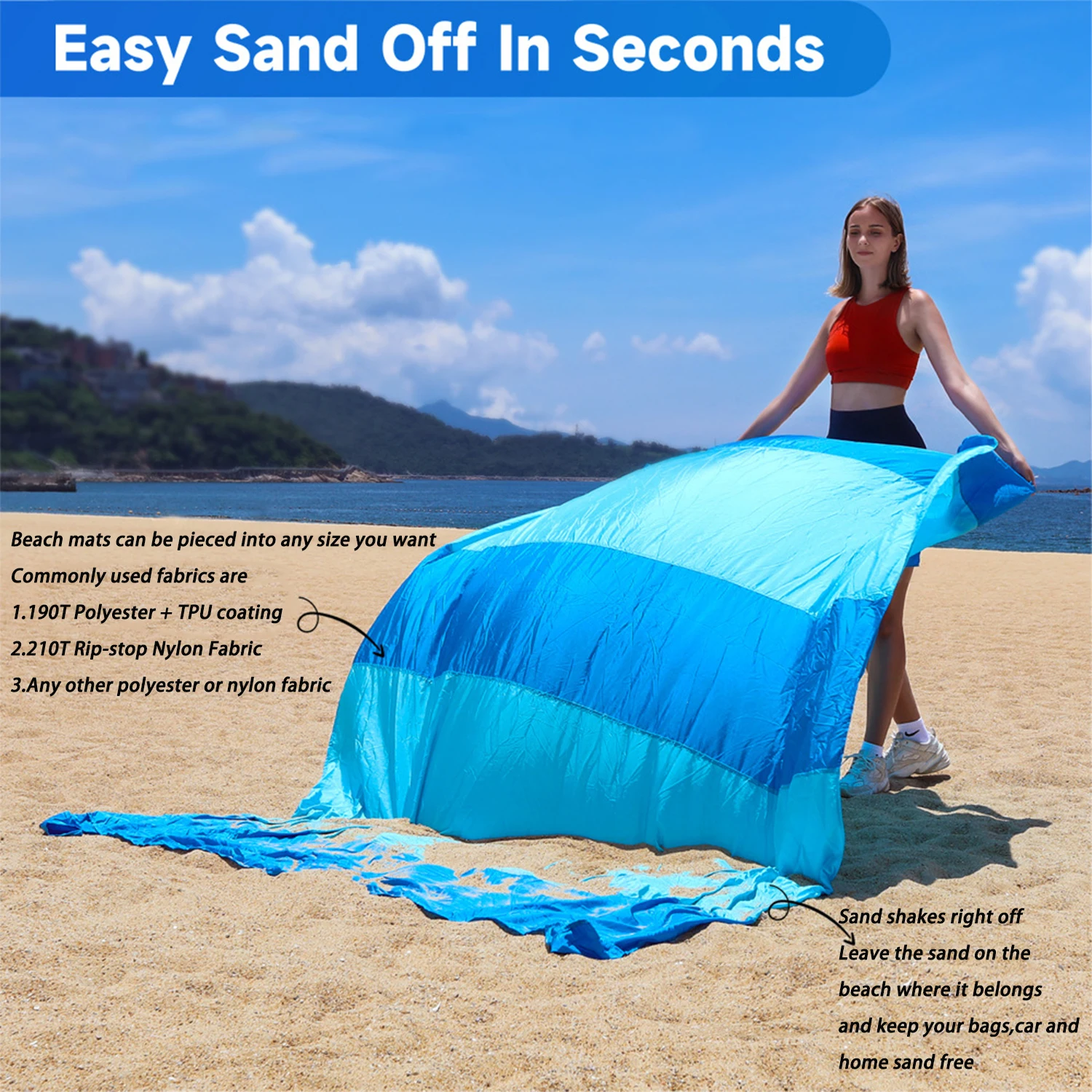Outdoor Portable Cheap Sand Free Foldable Waterproof Beach Mat Custom ...