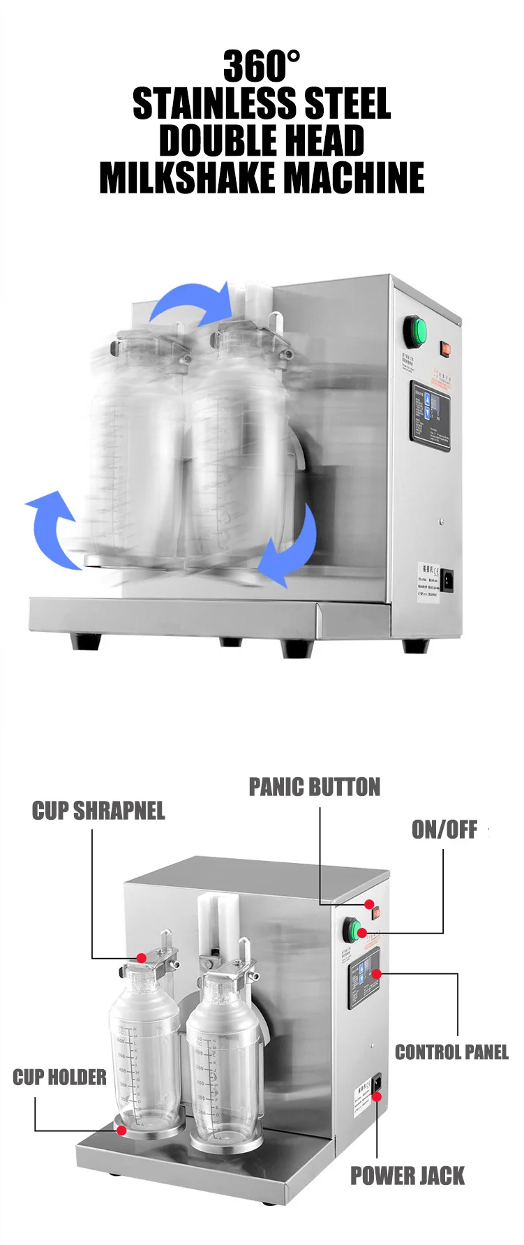 Commercial Coffee Shop Triple Spindle Milkshake Machine