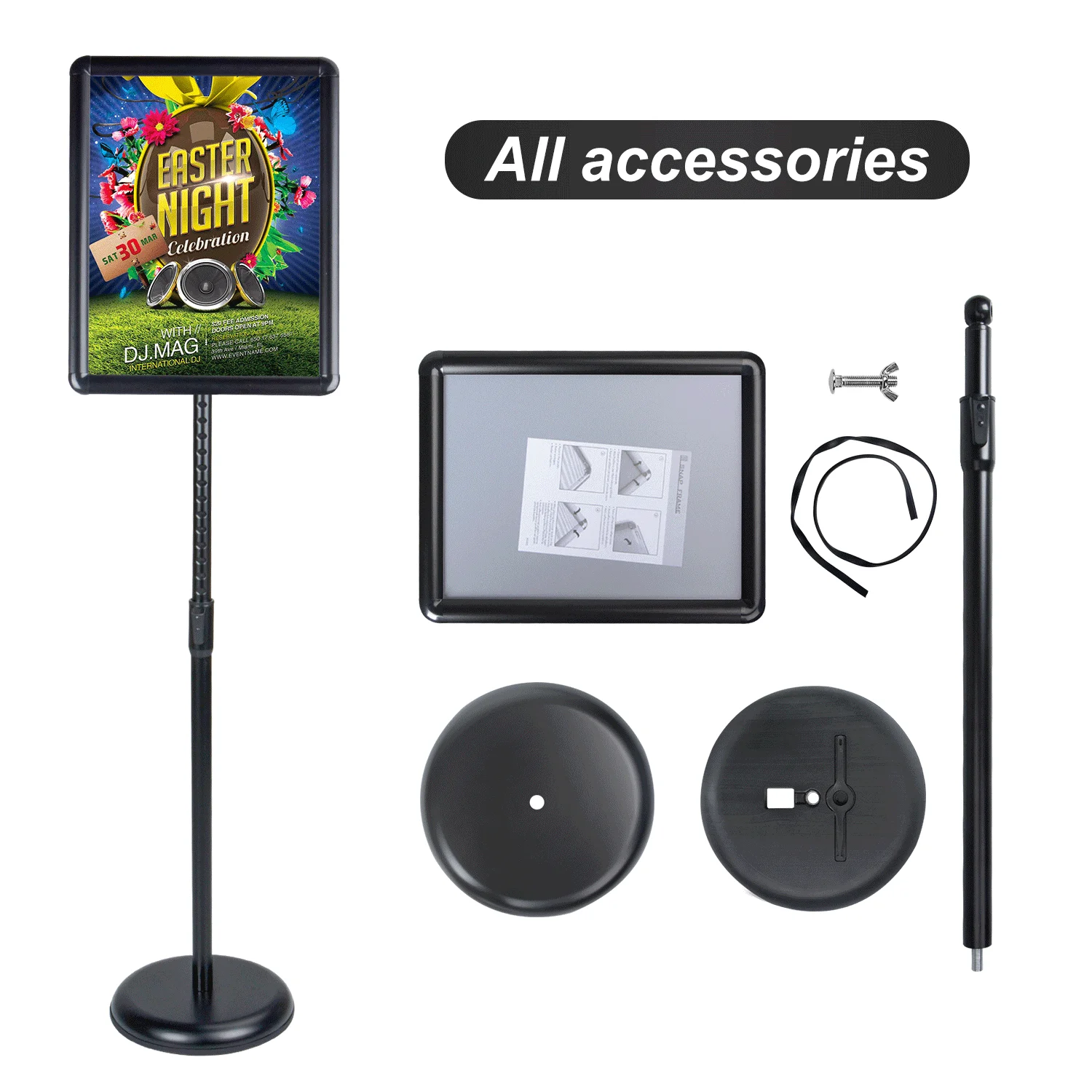 Adjustable Sign Holder Standing Floor Sign Stand for Restaurant School ...