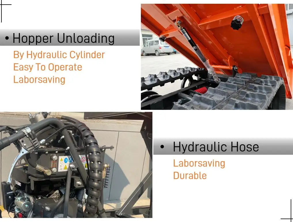 300kg 500kg Load Capacity Mini Lift Dumping Truck Track Dumper For ...