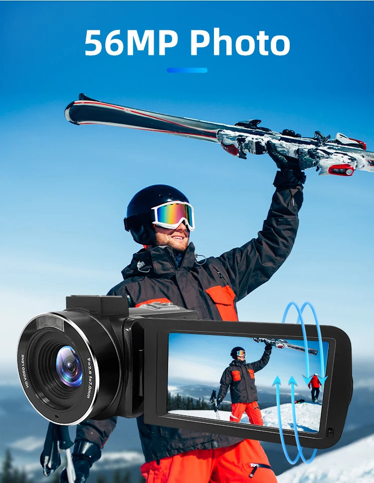 UHD 4K 56MP Video Camera 18X Digital Zoom 3.0 Inch IPS Screen Camcorder ...