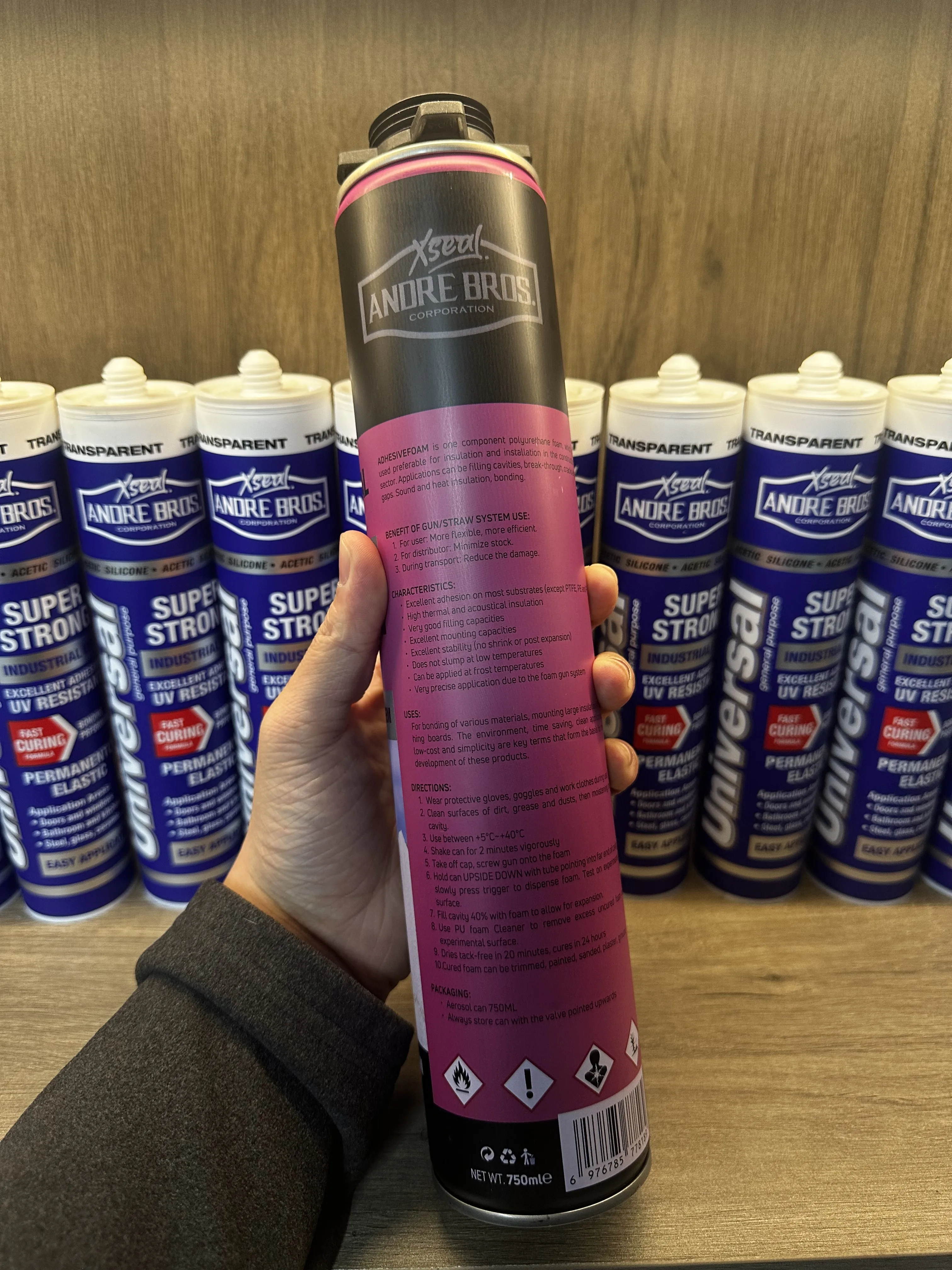 Andrebros 750ml Adhesive Large Expansion Pu Polyurethane Pe Foam Spray ...