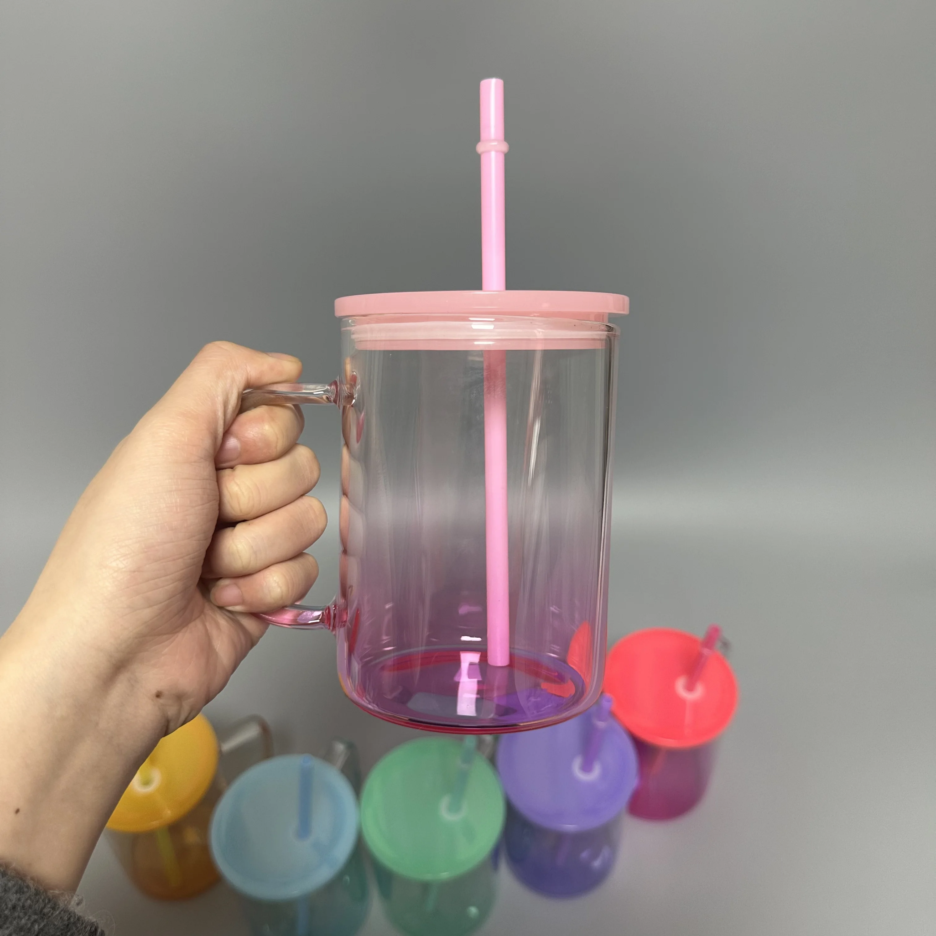 Usa Warehouse Sublimation Blanks Clear Ombre Glass Mug 15oz Clear ...