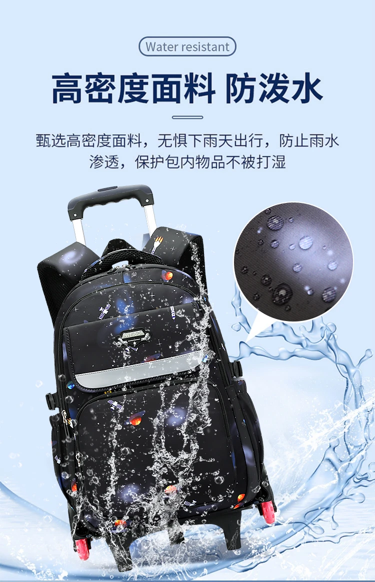 Printed Detachable Six-wheeled Stair Climbing High-capacity Three-piece ...