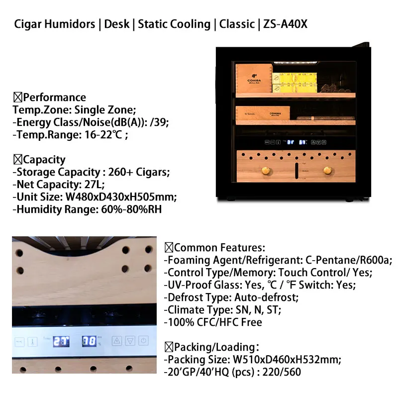 Free Standing Compressor Electric Cigar Humidors Design Desktop Cigar ...