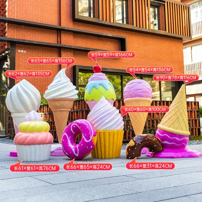 Giant Sweet Props - Fiberglass Doughnut and Ice Cream Sculptures
