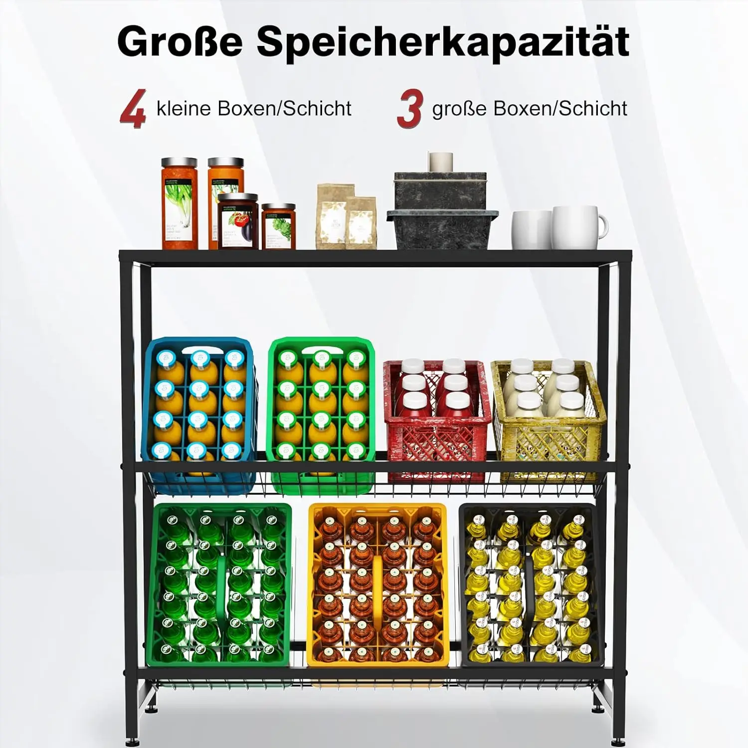 Drinks Crate Rack 6 Boxes With Wheels And Bottle Opener Metal Drink ...