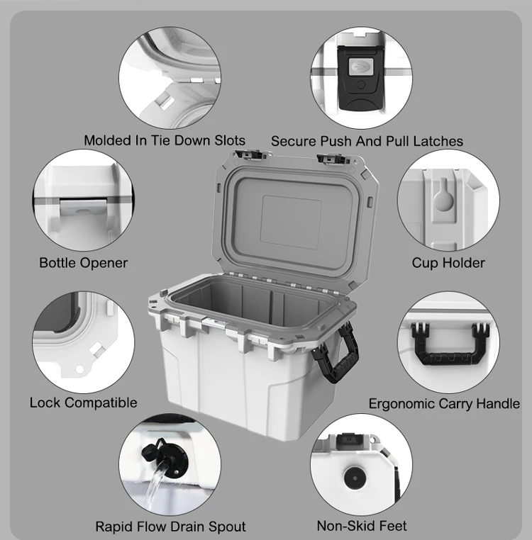 Wholesale 50L 70L Outdoor Thermal Cooler Box Waterproof Ice Chest ...