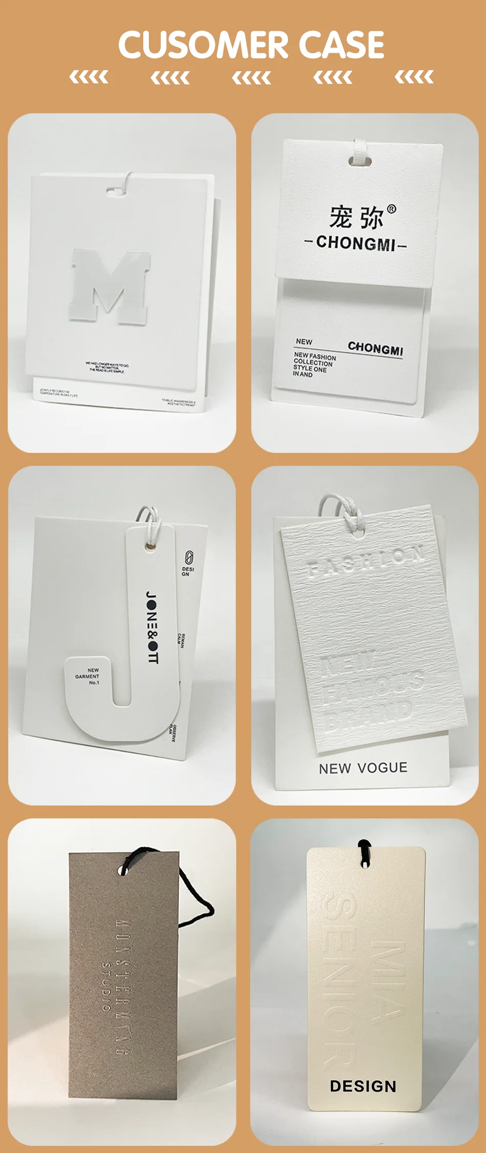 Customized Hang Tag Logo Embossed Matte Finishing Luxury