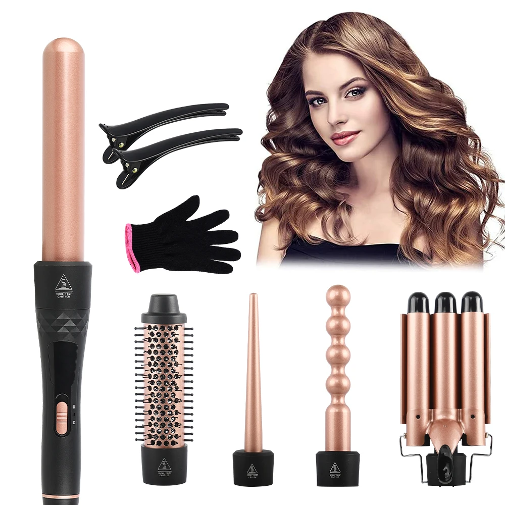 5 in 1 Curling Irons Set - Interchangeable Hair Styling Tools