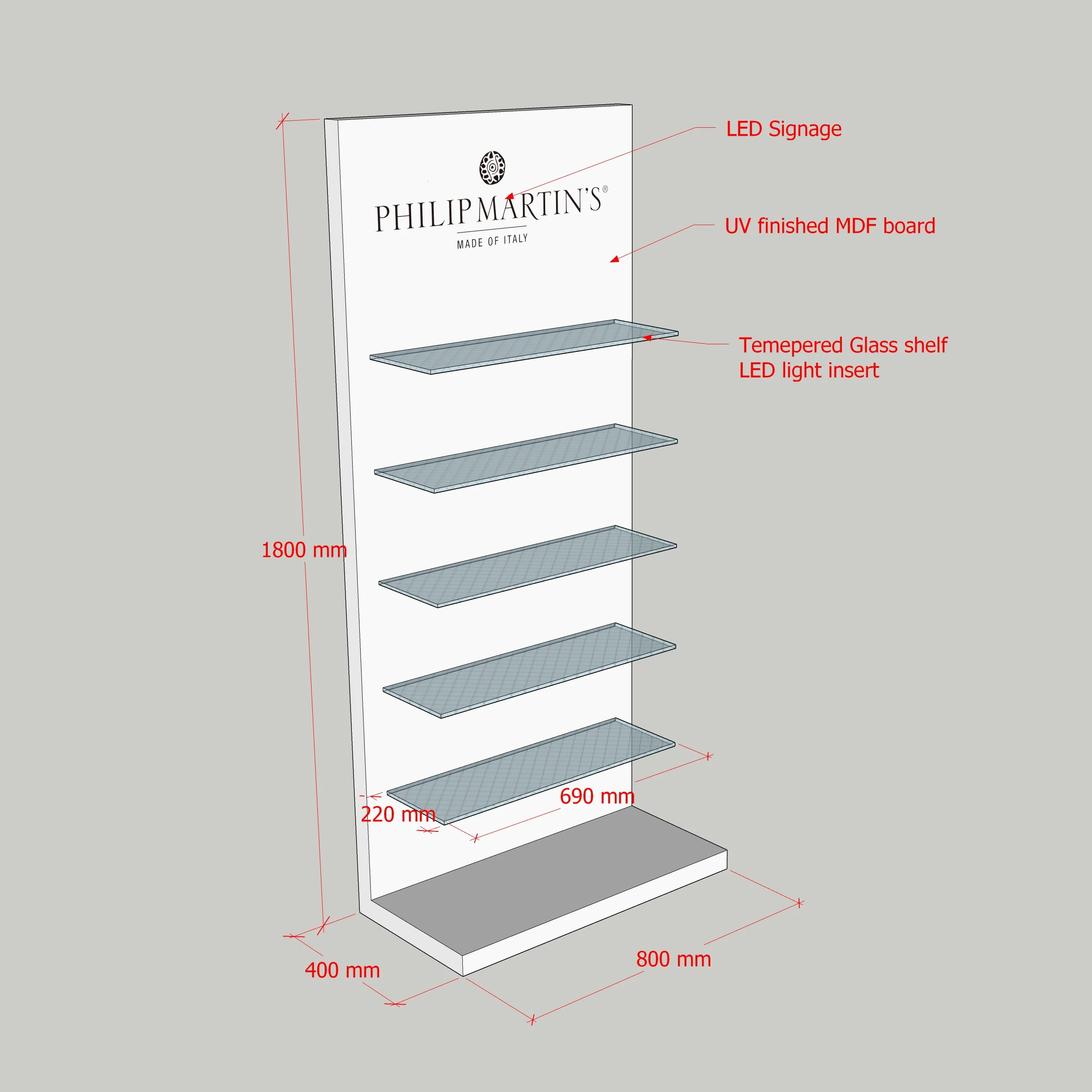 Customized Cosmetic Display Shelves for Retail Success