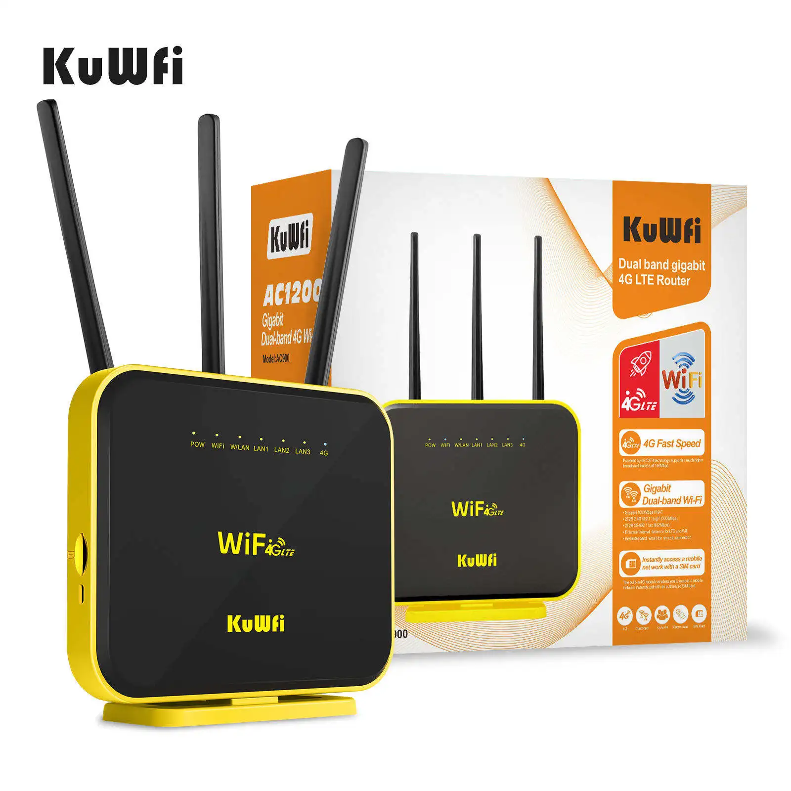 Gigabit 5ghz Wifi Router 1200mbps Dual Band 3g/4g Lte Sim Card Wireless ...
