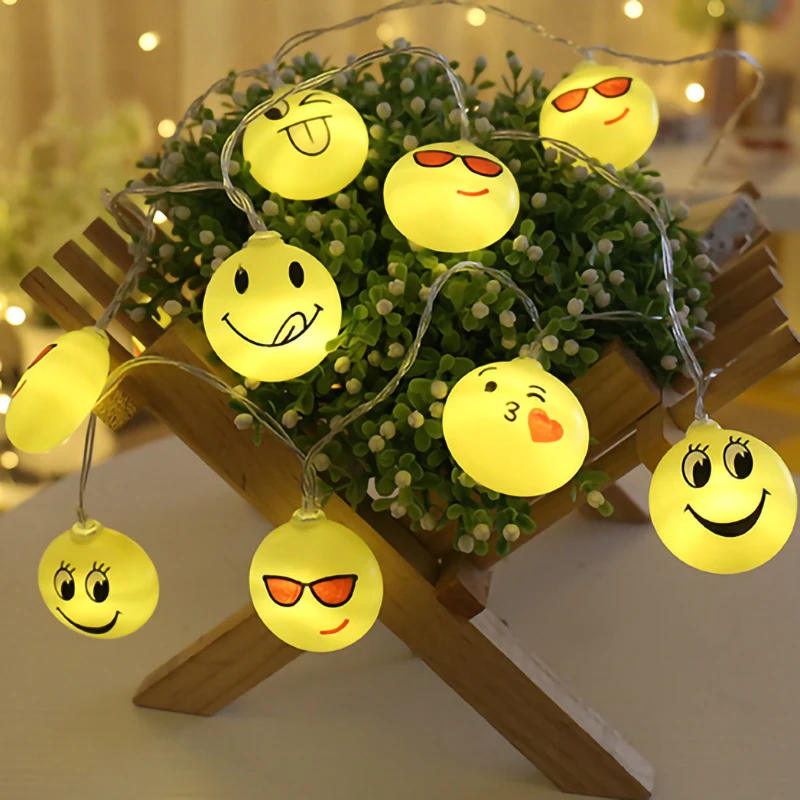 DM23157 Facial expression ball shaped LED string light-2AA-Taizhou Deco ...
