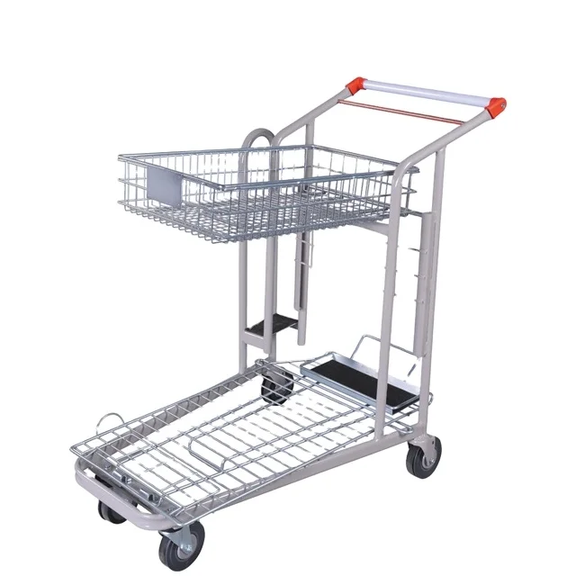 Warehouse Logistics Cart Hand Tools Trolley Two Tiers Warehouse Cart ...