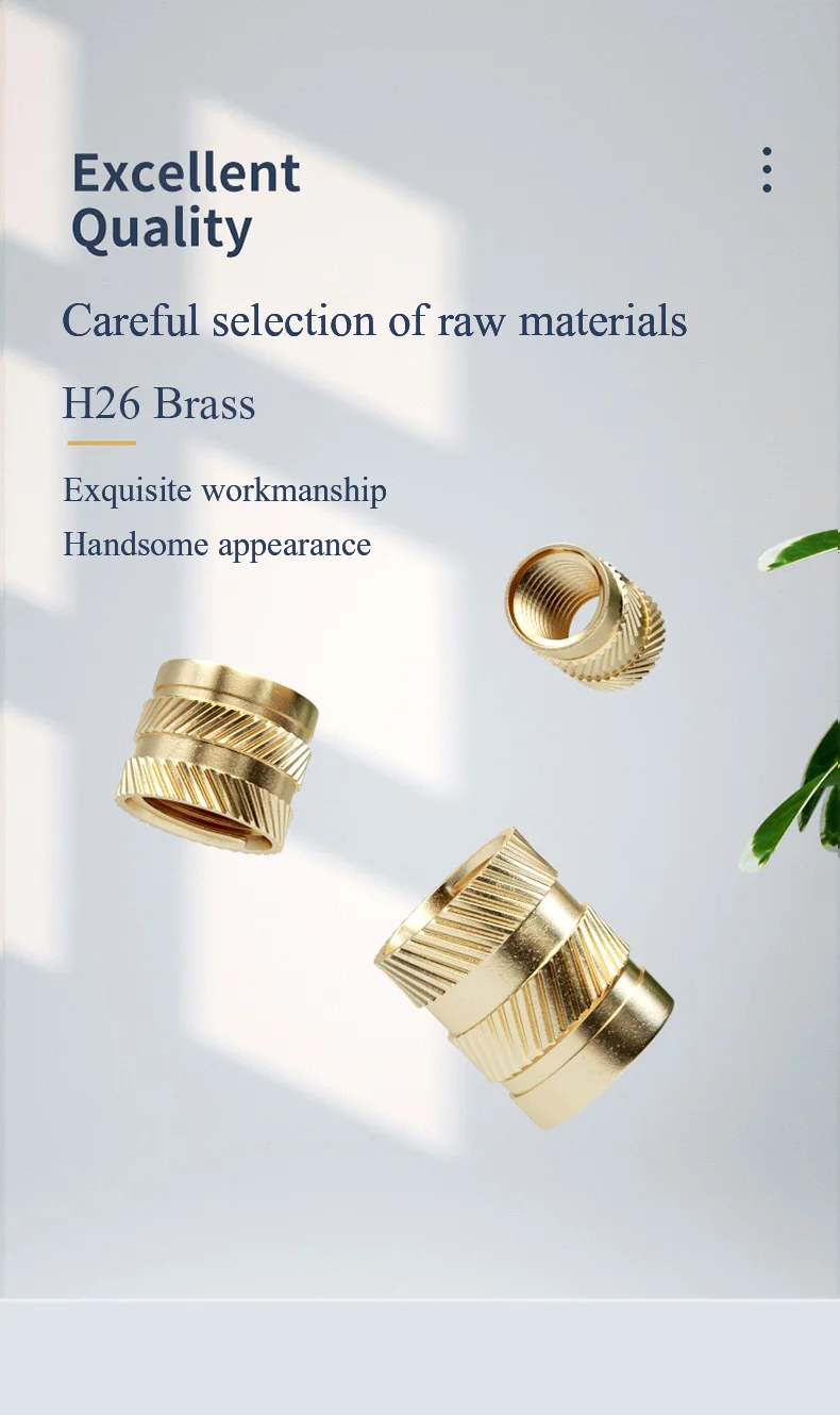 M8 M12 M16 Knurled Brass Hot Melt Insert Nut - Durable & Versatile