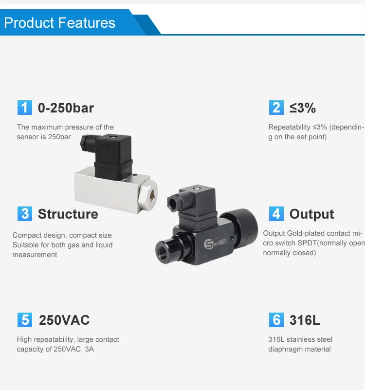 Sentec Professional Air Differential Pressure Switch High Low Air ...
