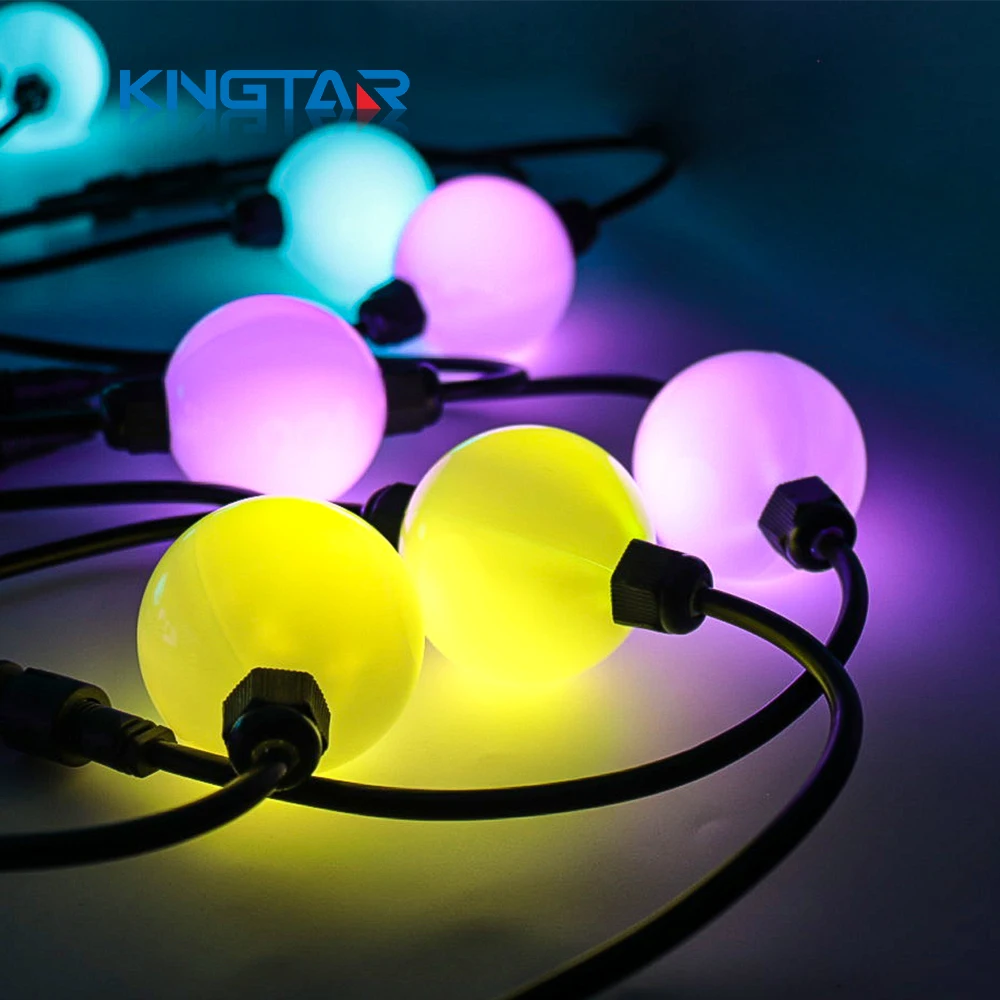 50mm RGB LED Pixel Ball 360 Degree Programmable Plastic Point Lights ...