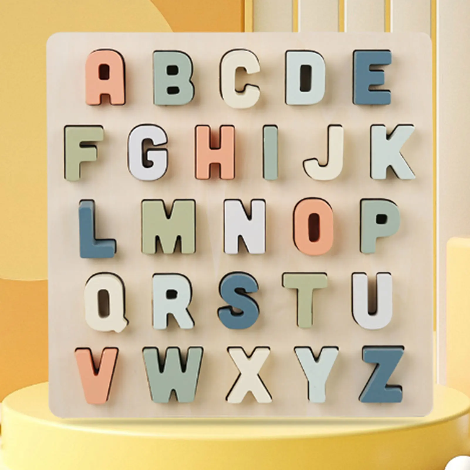 Capital Letter Blocks 3D Wooden Toys Montessori Early Education Wooden ...