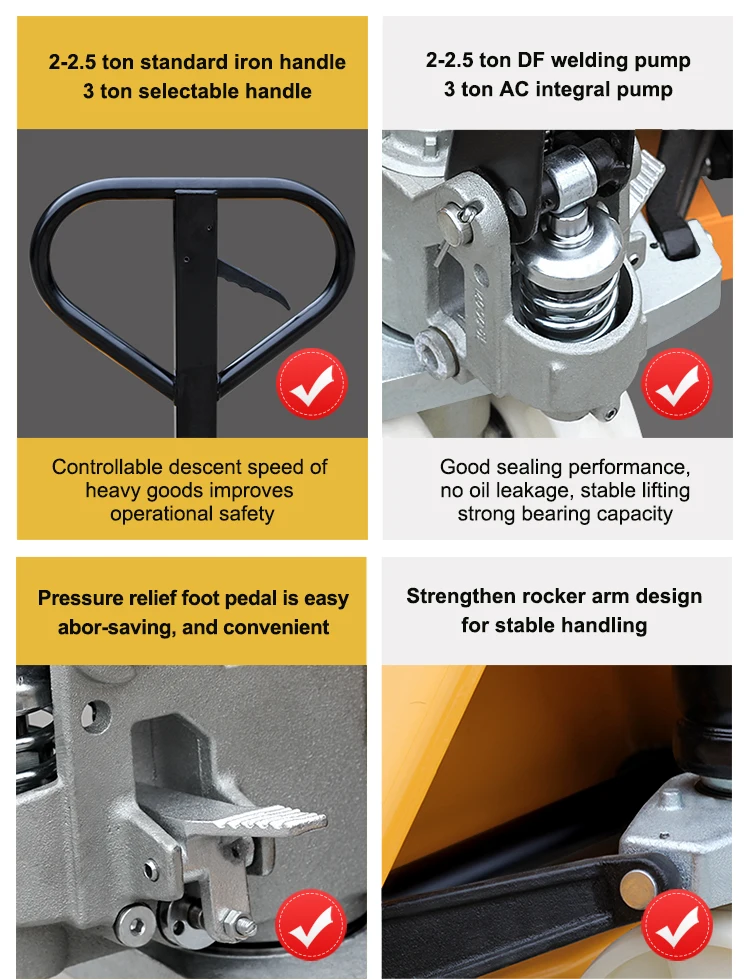 Manual Small Hydraulic 5 Ton Hand Rough Terrain 1 Ton Pallet Truck ...
