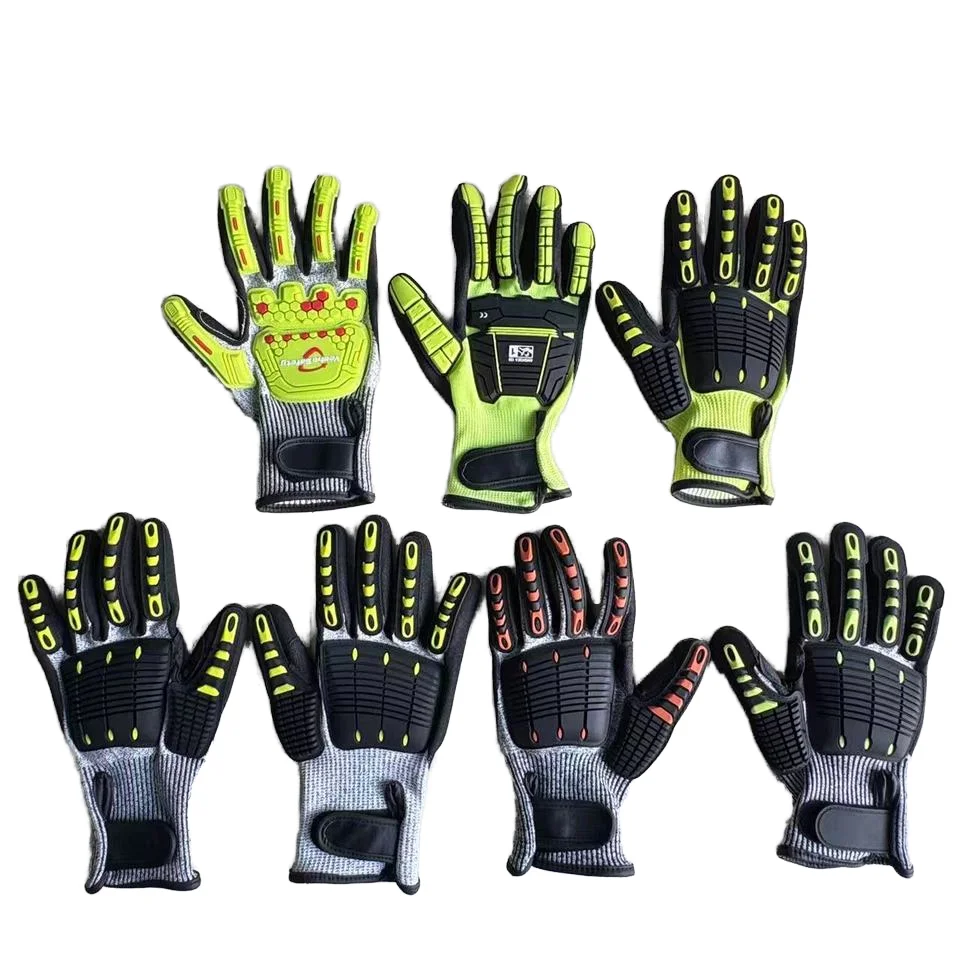 Oilfield Mining Safety Gloves Level 5 Anti-Shock Vibration Cut ...
