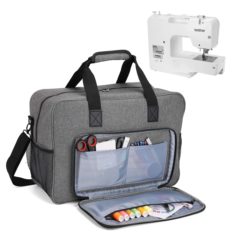 Sewing Machine Carrying Case Universal Tote Bag with Multiple Storage ...