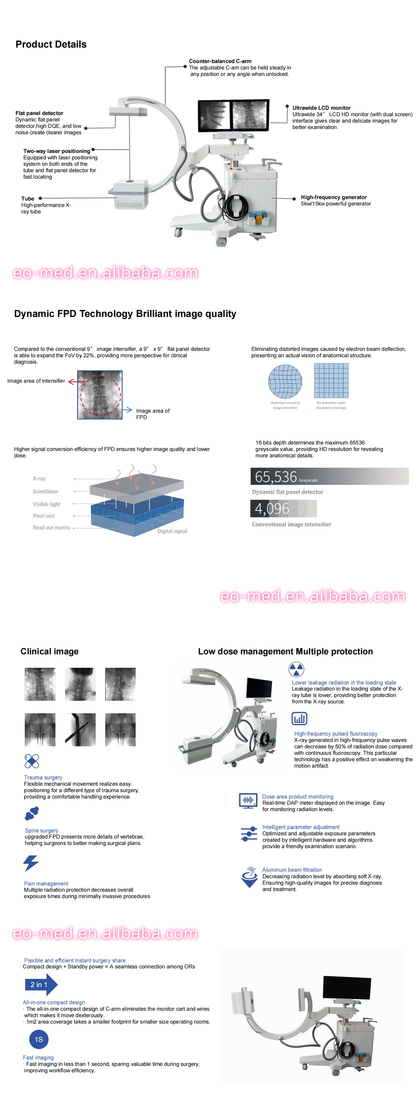 C-arm Series Digital Fluoroscopy System INC Portable Xray