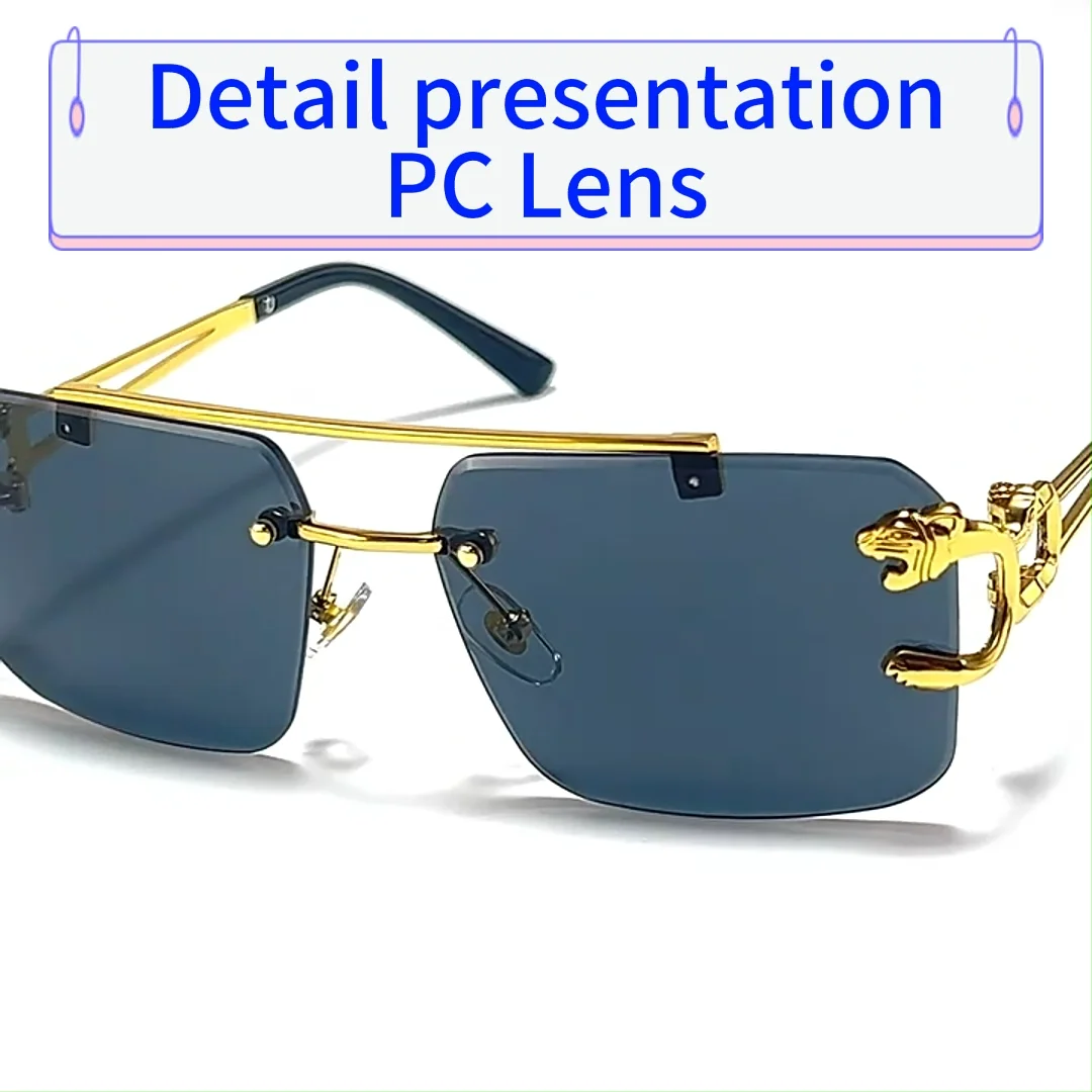 New Latest Leopard Head Frame Designer Eyeglasses Unisex Rimless ...