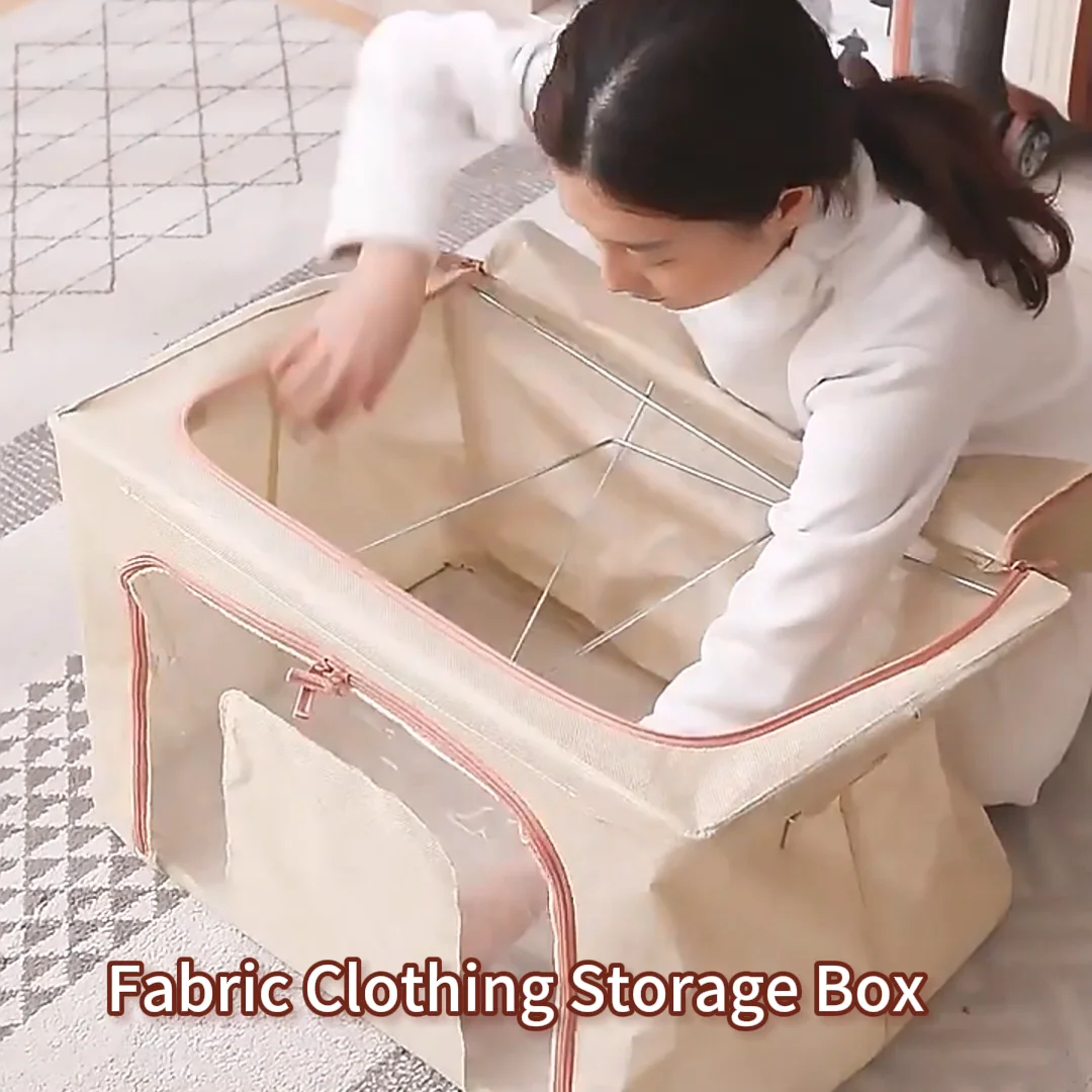 Home Colourful Cube Folding Fabric Storage Bags Bed Sheet Organizer ...