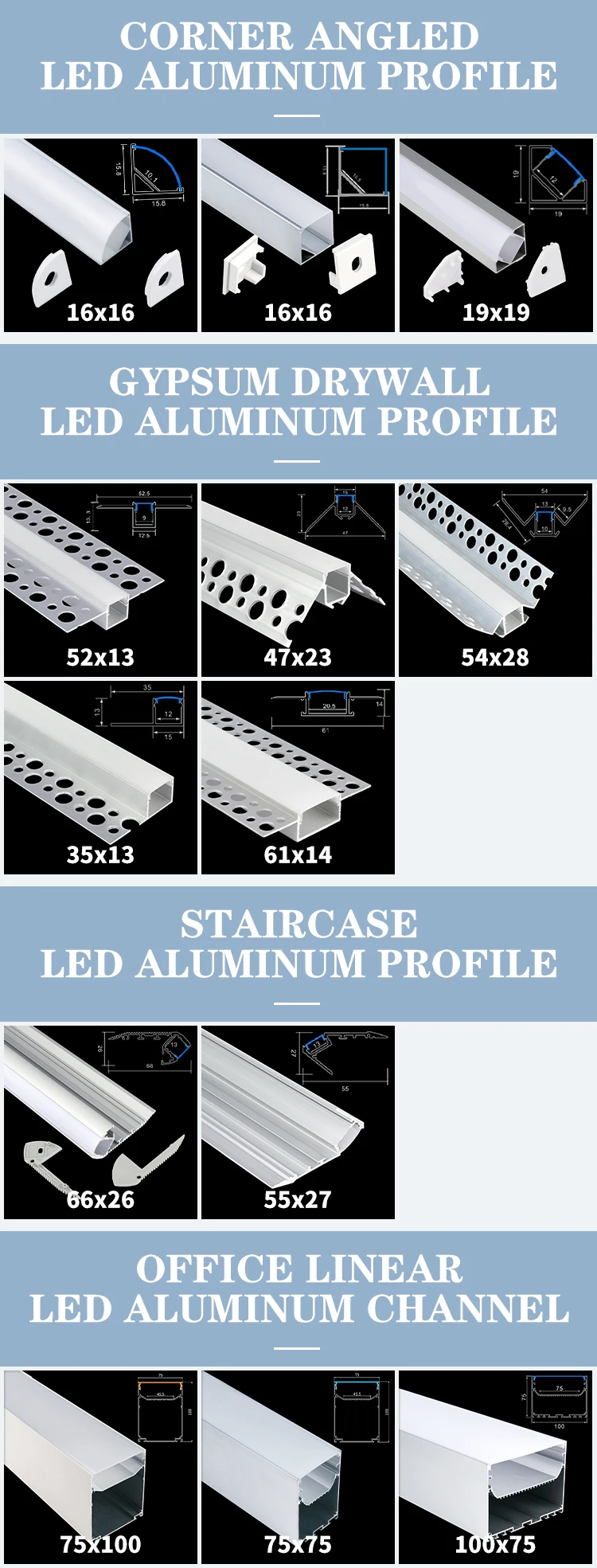 3m Recessed Led Strip Channel Diffuser System Tape Light Led Aluminum ...