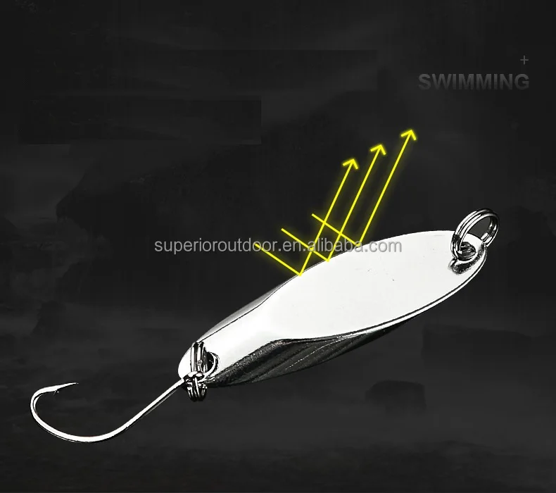 SUPERIORFISHING Spoon Fishing Lure Metal Spoon Baits Beveled Sequin ...