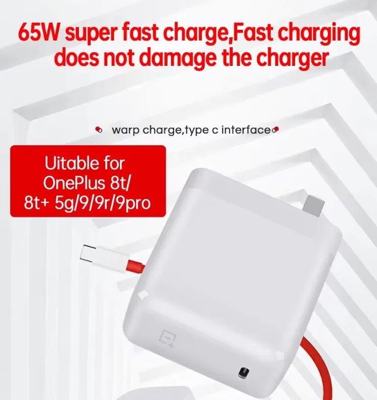 OEM Original 65w Charger Warp Charge for One Plus 9r 9 Pro 8t+ 5g 8t ...
