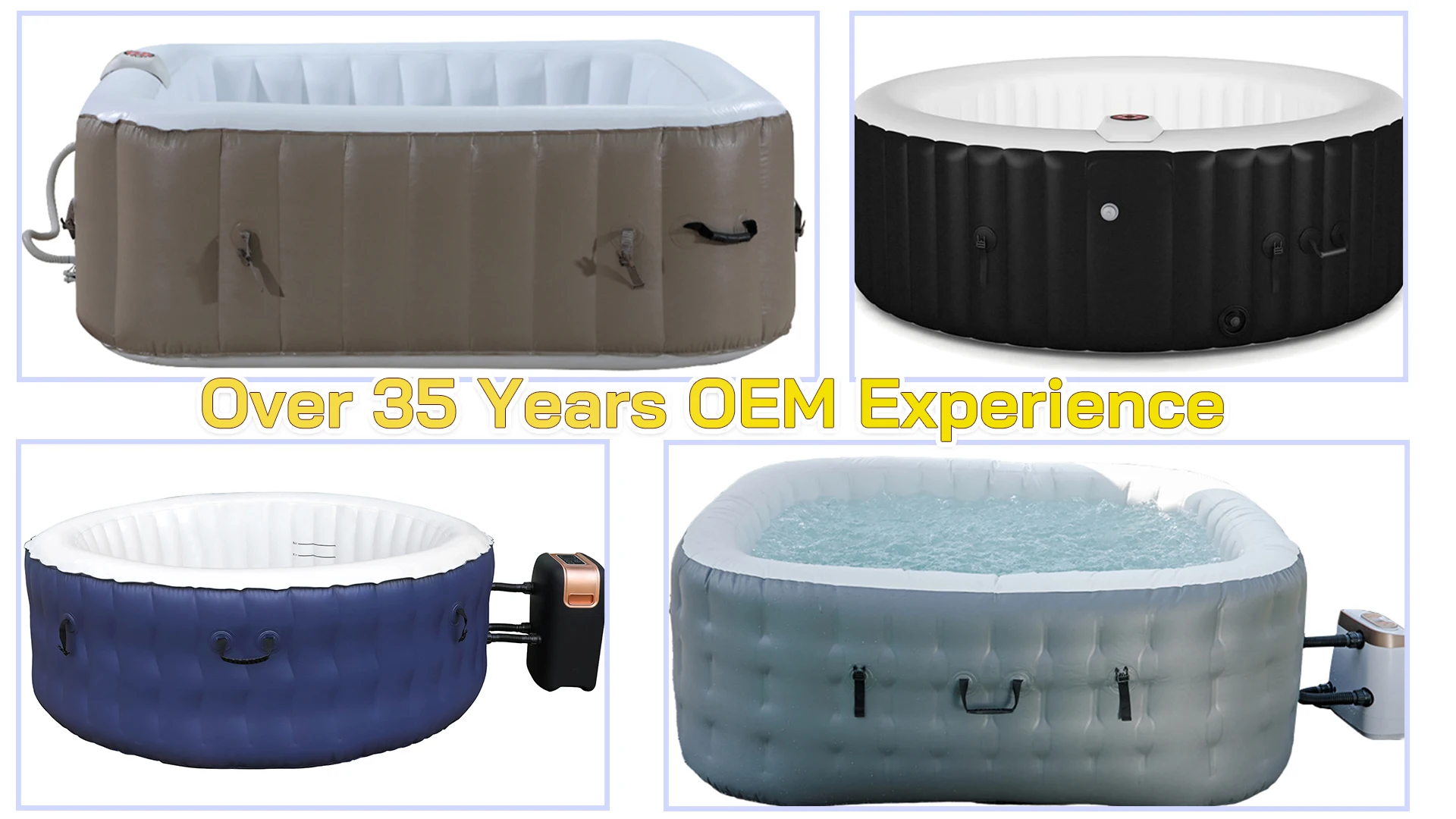 4 Person 2 Person Square Shape Family Pool Hot Tub Home Massage ...