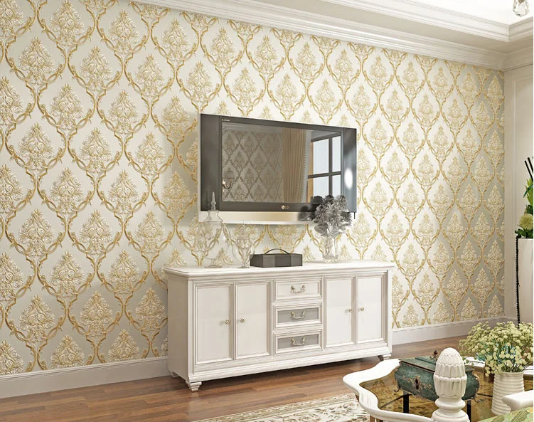 Alibaba.com: 3D luxury simple European Damascus background wallpaper ...