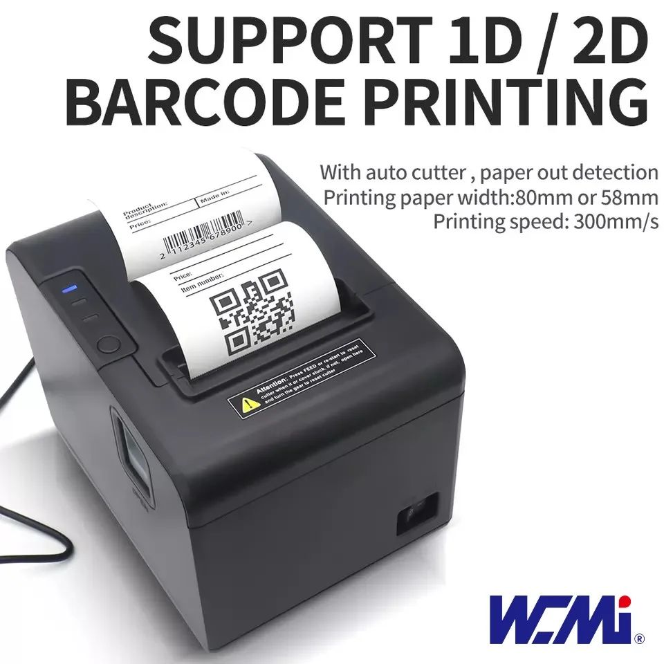 USB 80mm Thermal Receipt Printer 1D 2D Barcode Printer Termal Printer ...
