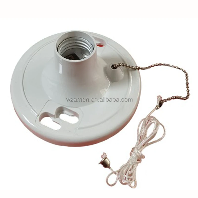 Keyless Bakelite Pull Chain Medium Base E26 Lamp Holder Socket Outlet ...