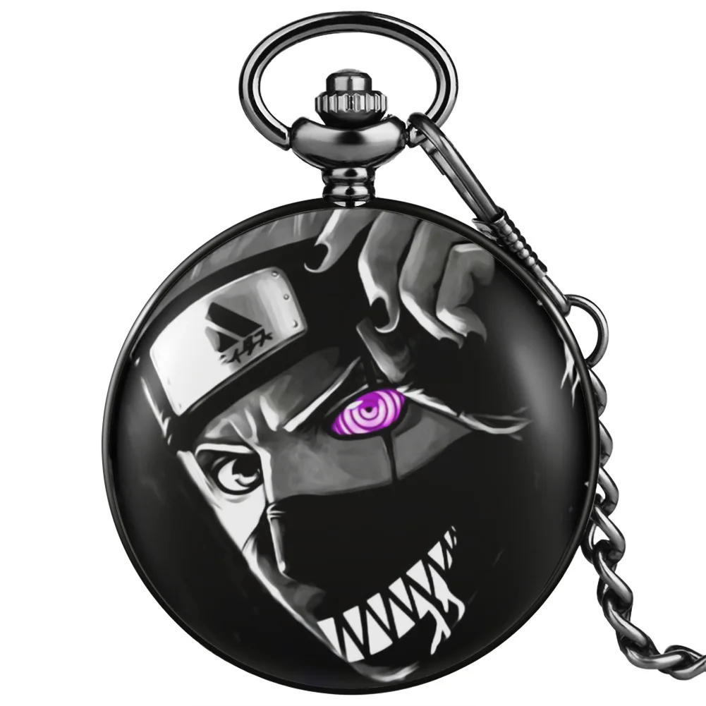 Harajuku Men's Japan Anime Clock Akatsuki Red Cloud Pattern Pocket ...