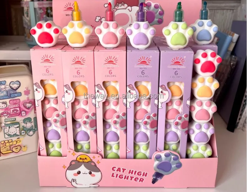 Kawaii Cute Cartoon Mini Macaron Color Cat Paw Stacking Pastel ...