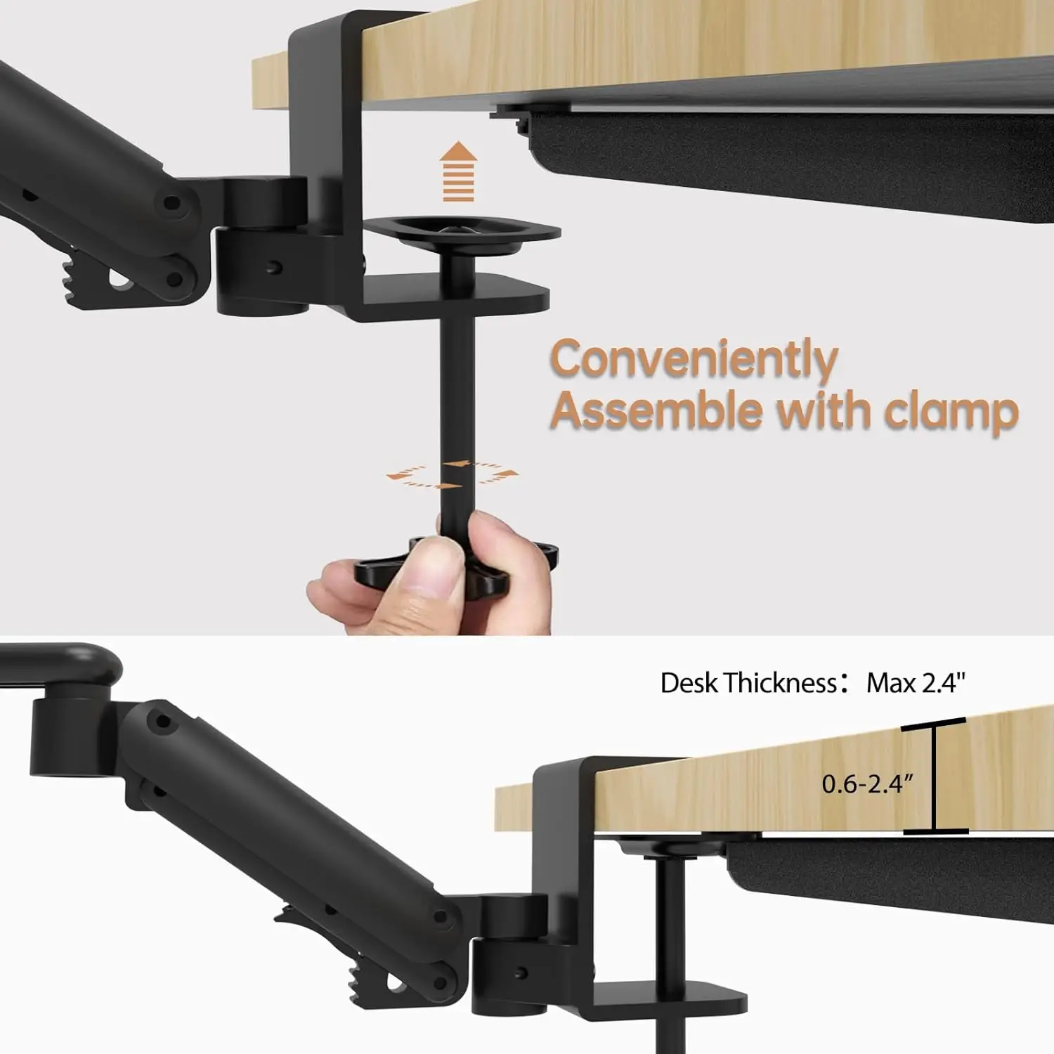 Height Adjustment Clamp On Computer Desk Arm Rest Arm Support Bracket ...