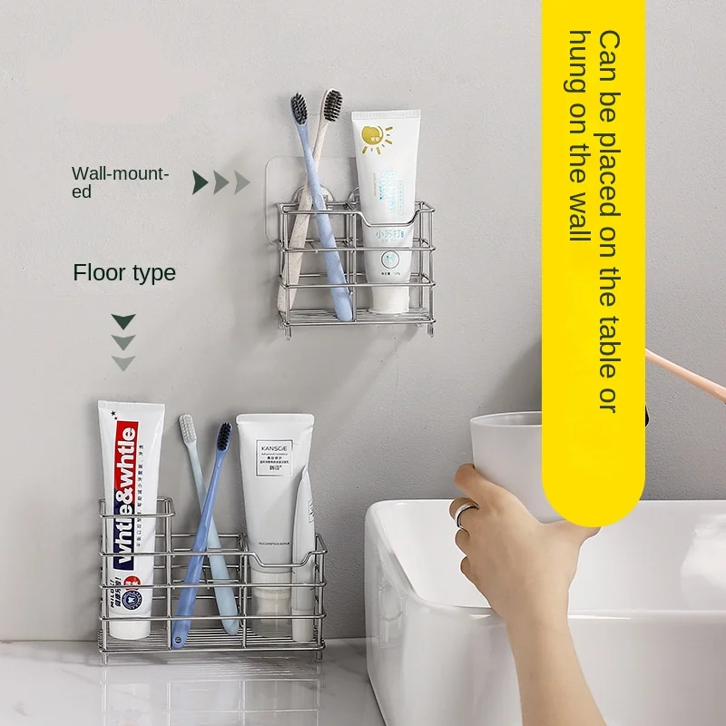 Bathroom Storage Rack Toothbrush Holder Stainless Steel Small ...